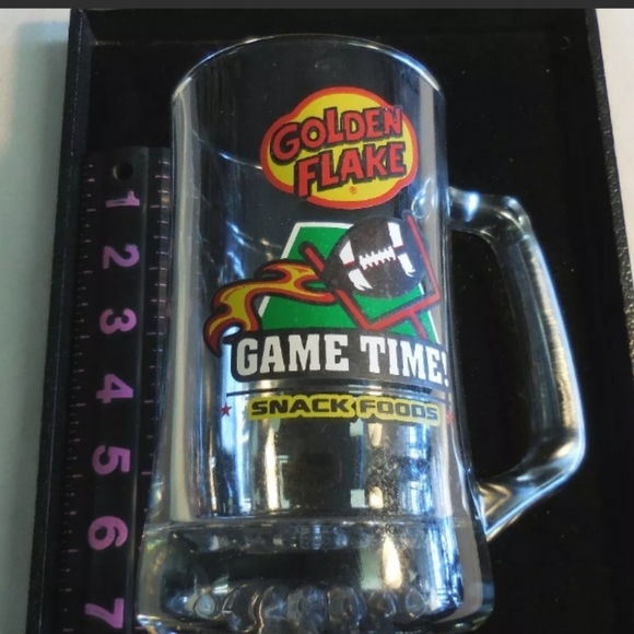 Dining | Vintage Glass Golden Flake Game Time Snack Foods Mug | Poshmark